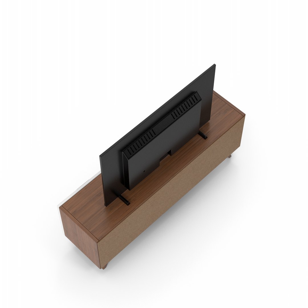3D Dark Wood TV Stand Set - TurboSquid 2056277