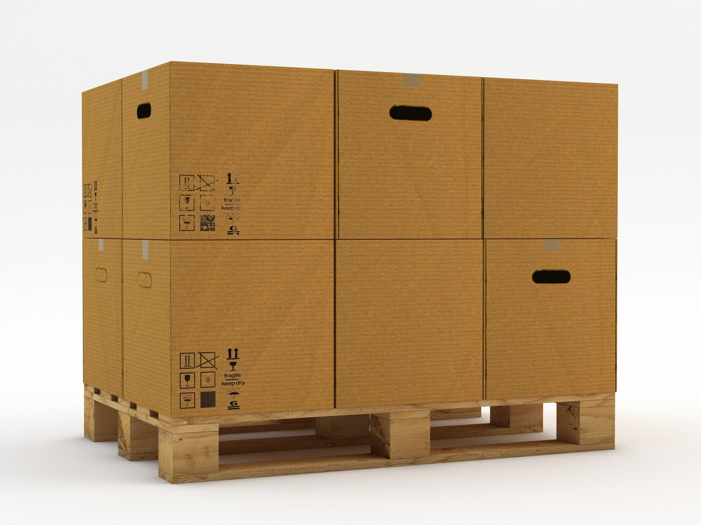 3d Pallet Boxes Model