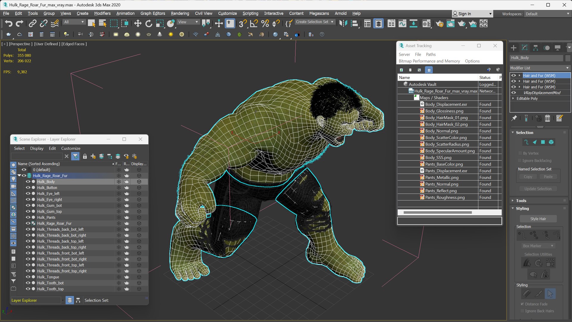 Hulk Rage Roar Fur 3D Model - TurboSquid 2412587