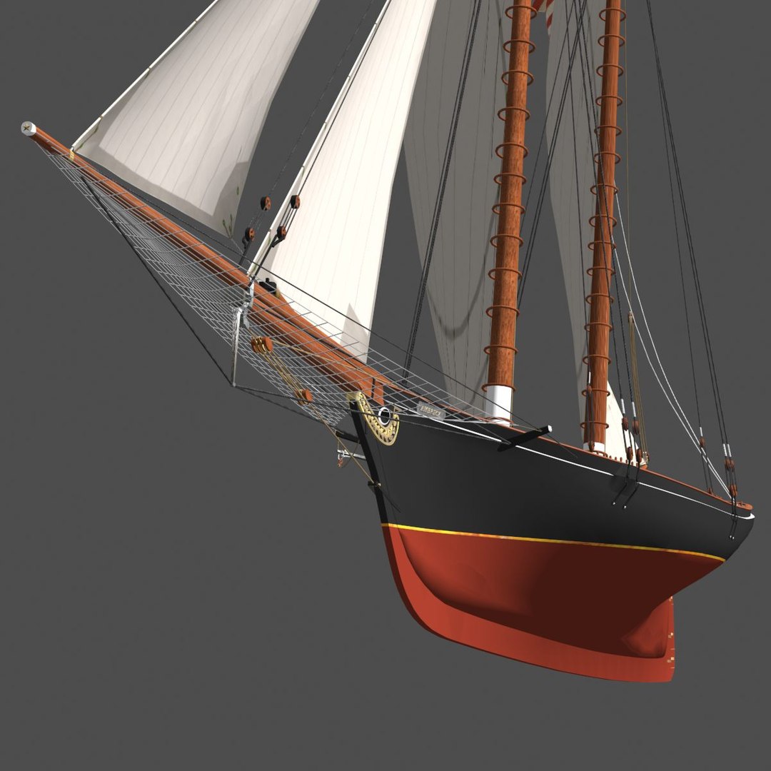 Race america schooner 3D model - TurboSquid 1360615
