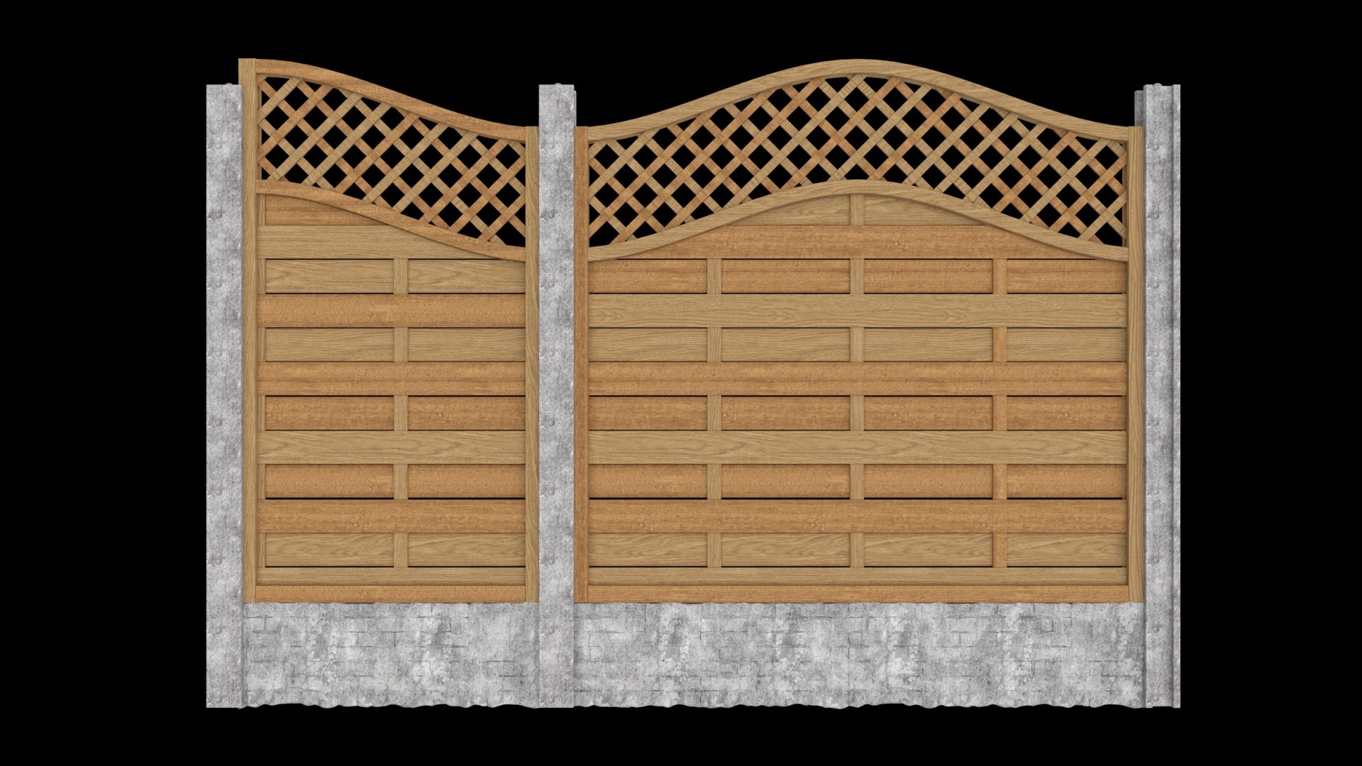 3D Wood Fence Wavy - TurboSquid 2008423