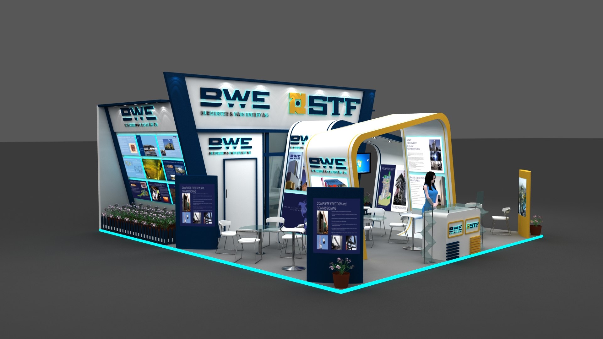 3D 3 Side Open Stand Model - TurboSquid 1987704