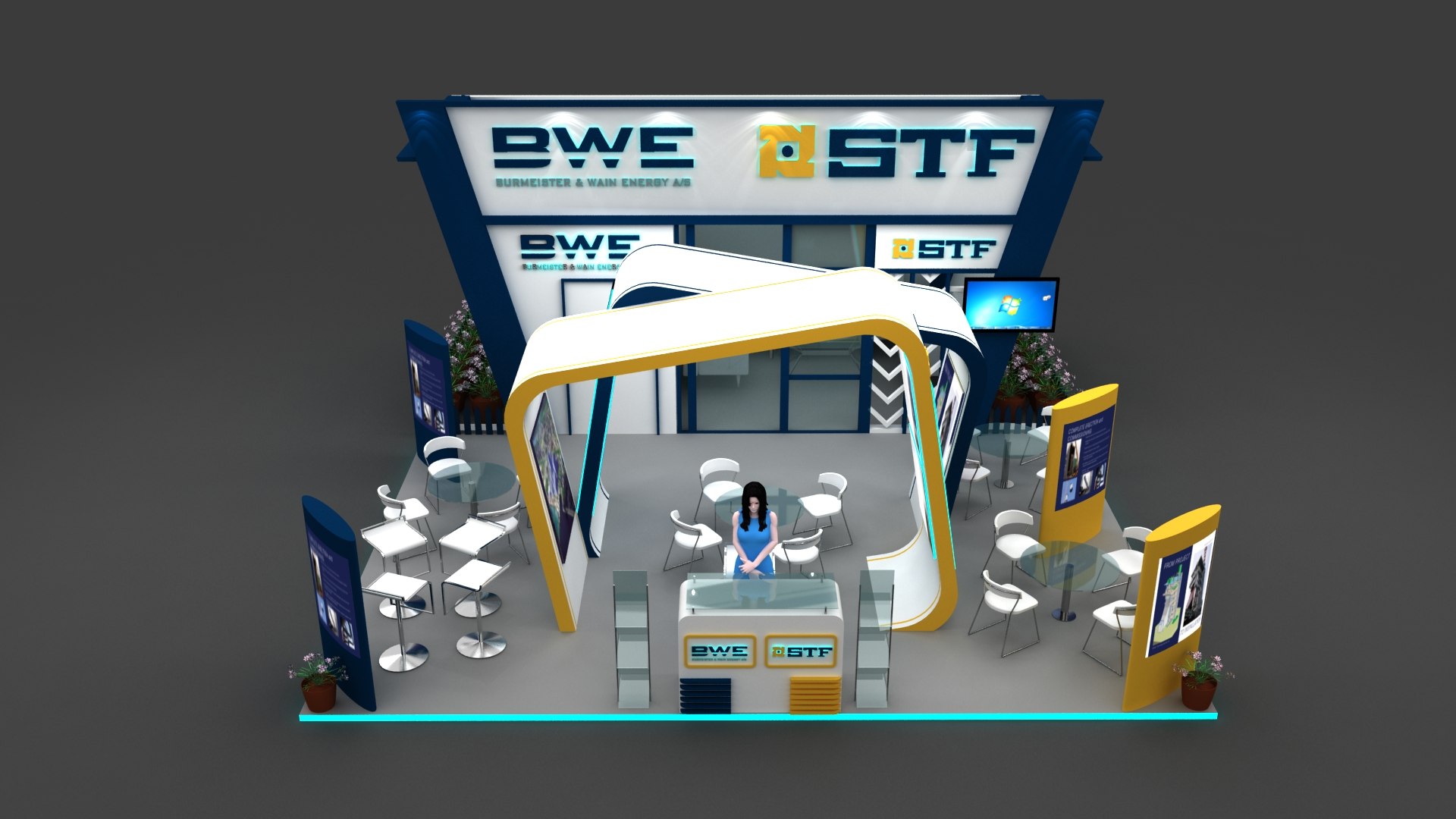 3D 3 Side Open Stand Model - TurboSquid 1987704