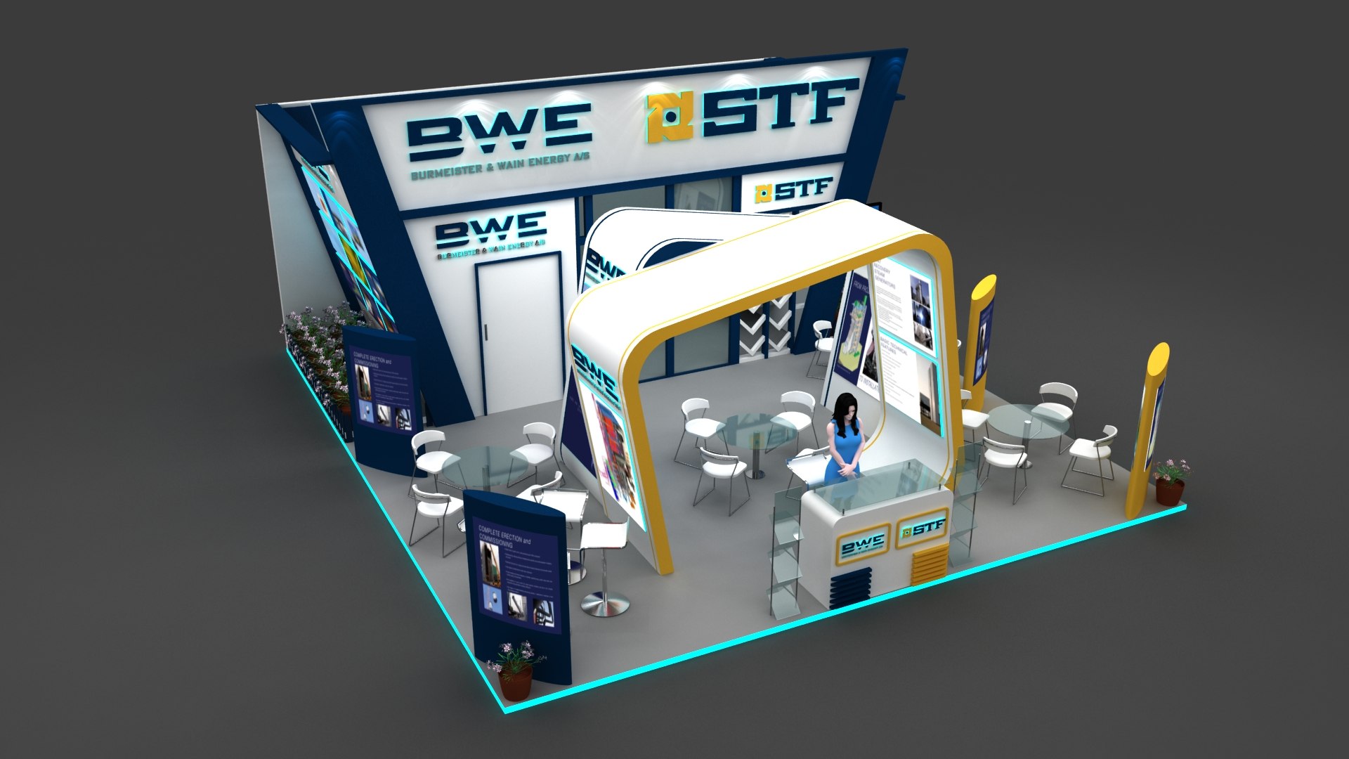3D 3 Side Open Stand Model - TurboSquid 1987704
