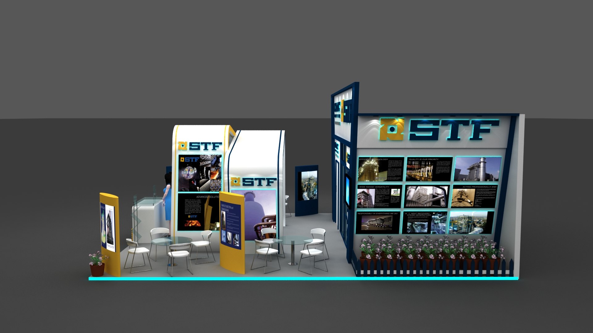 3D 3 Side Open Stand Model - TurboSquid 1987704