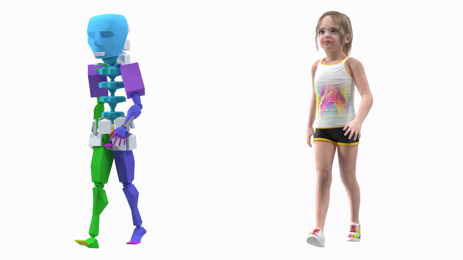 3D Model Sport Style Girl Child With Hoop Rigged - TurboSquid 2079986