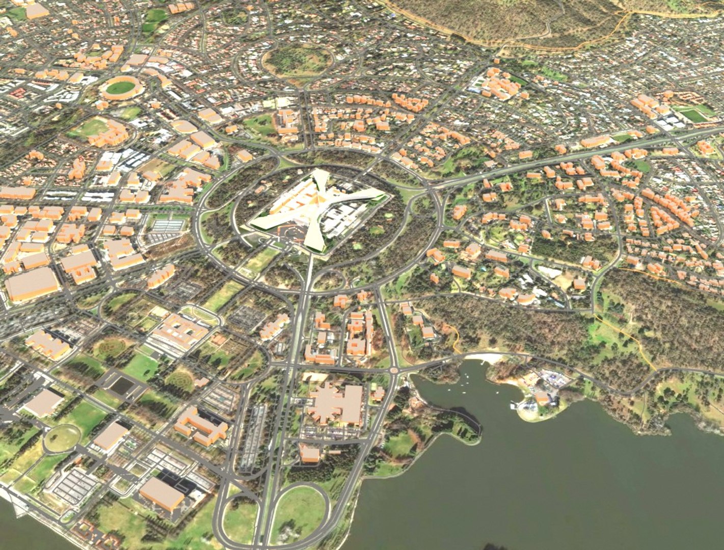 3D Model Canberra City Australia - TurboSquid 1648885