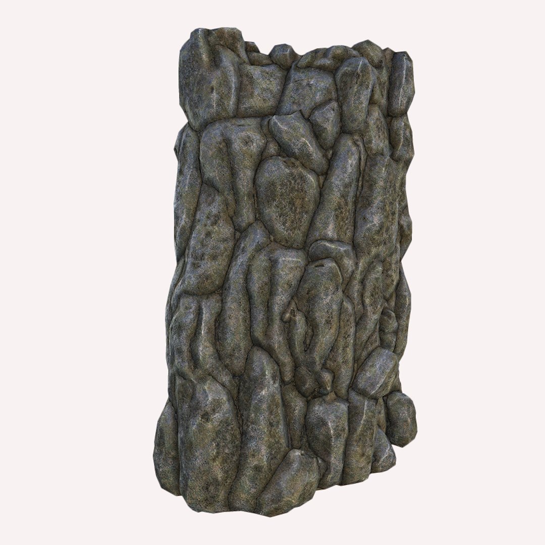 3d Boulder Wall Model
