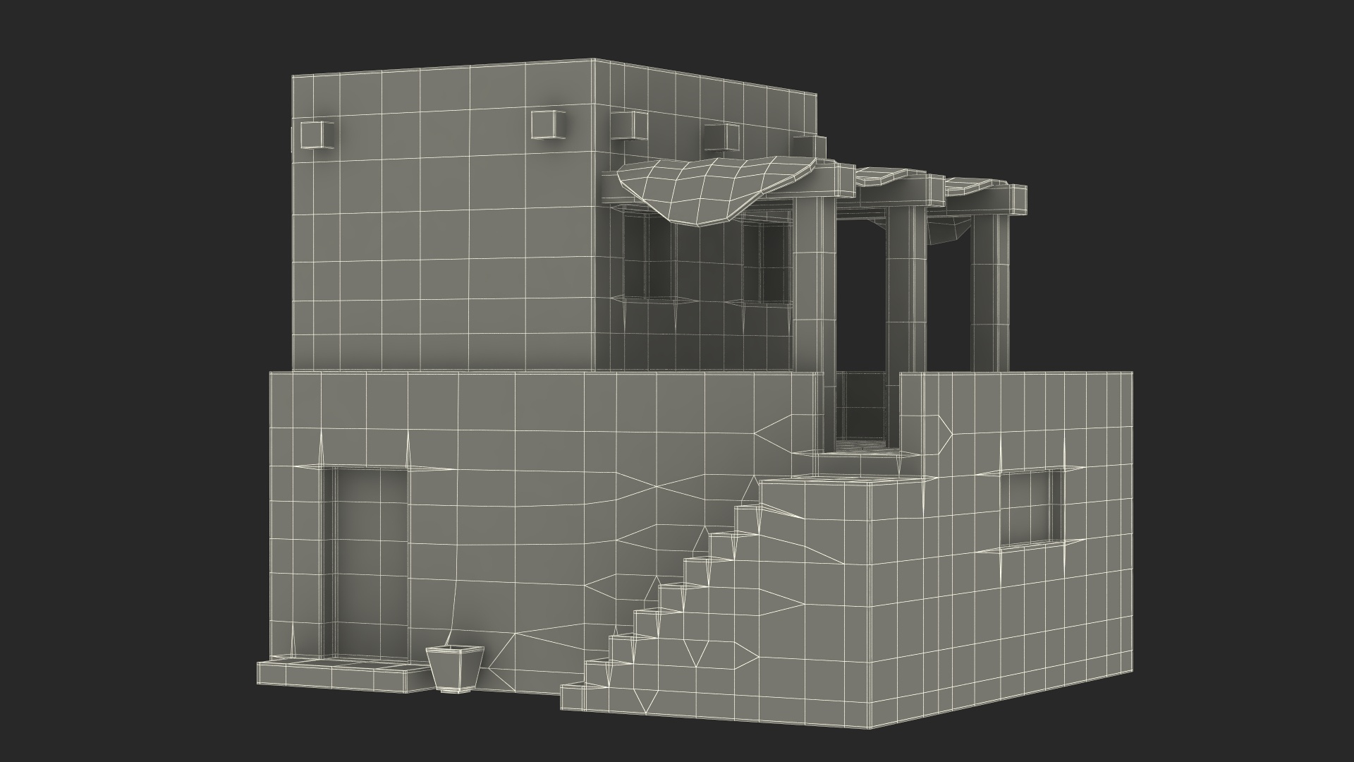 Realistic Arabian House Building With Terrace Model - TurboSquid 2202467