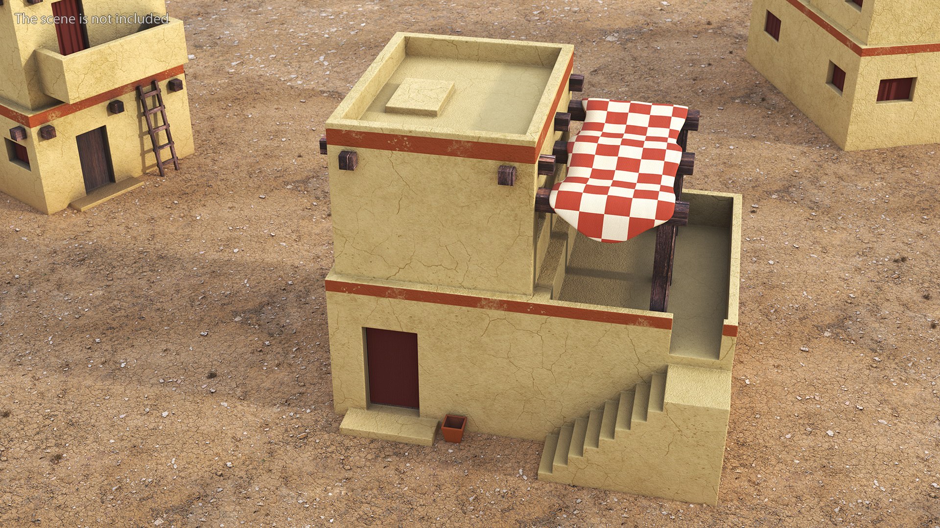 Realistic Arabian House Building With Terrace Model - TurboSquid 2202467