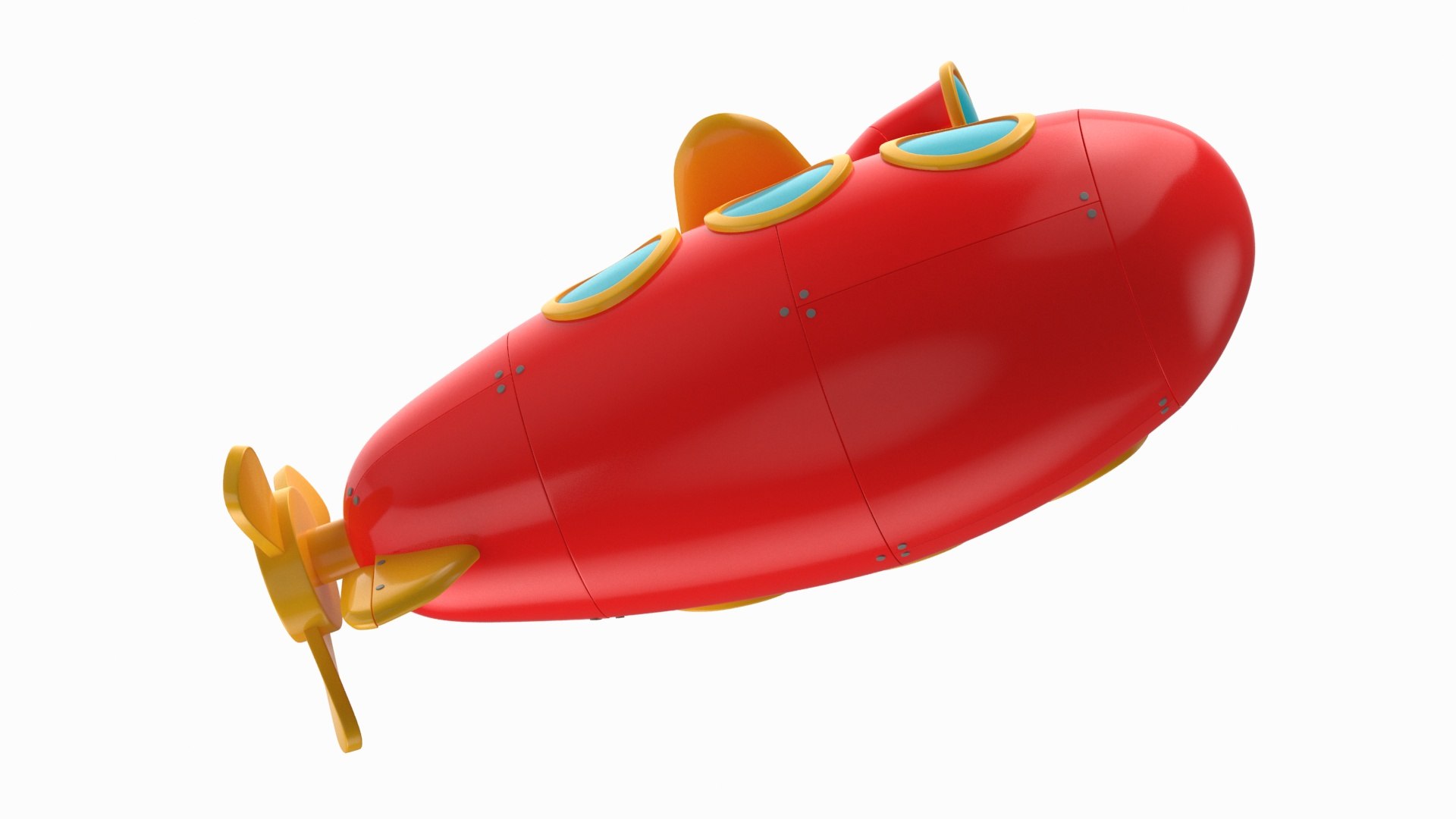 3D Cartoon Submarine Red Model - TurboSquid 2283818