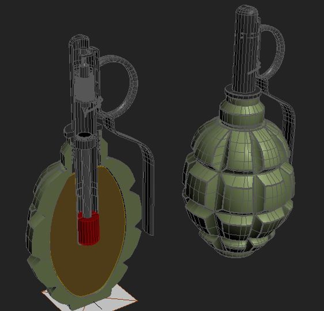 3d F1 Grenade Model