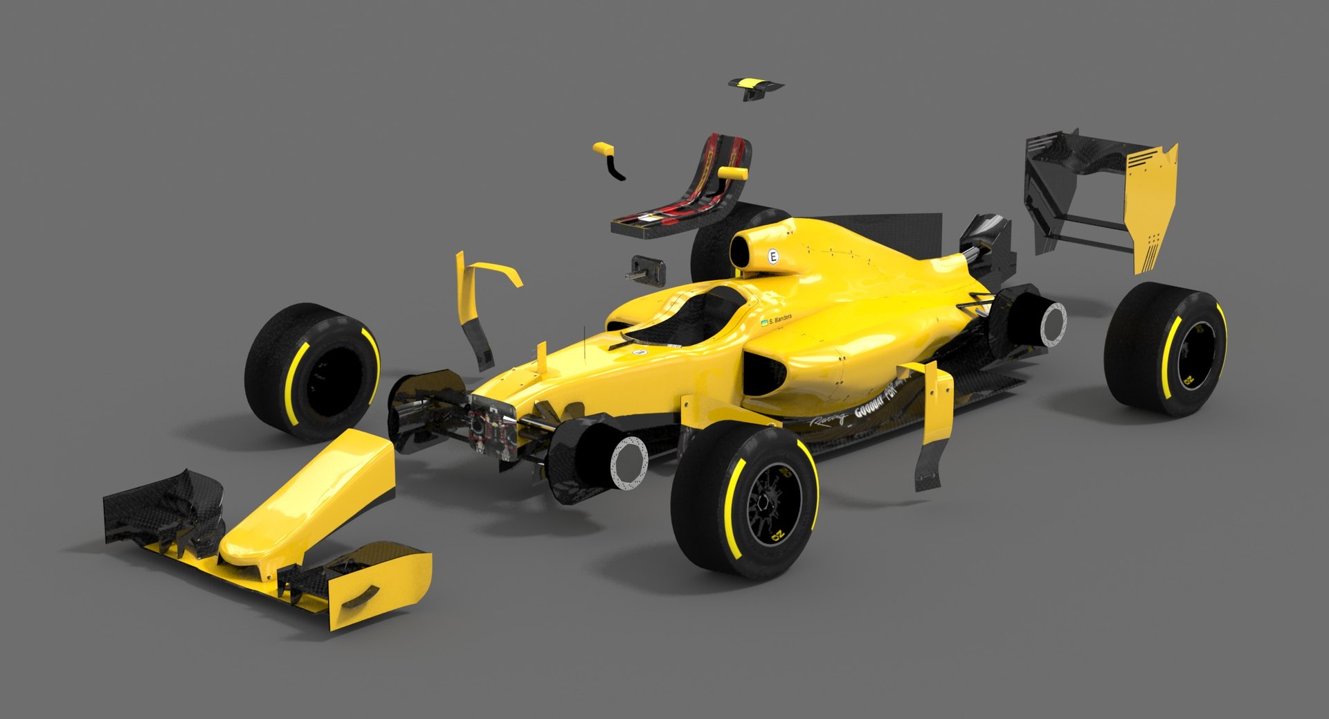 Low-poly Formula 1 2016 3d Max