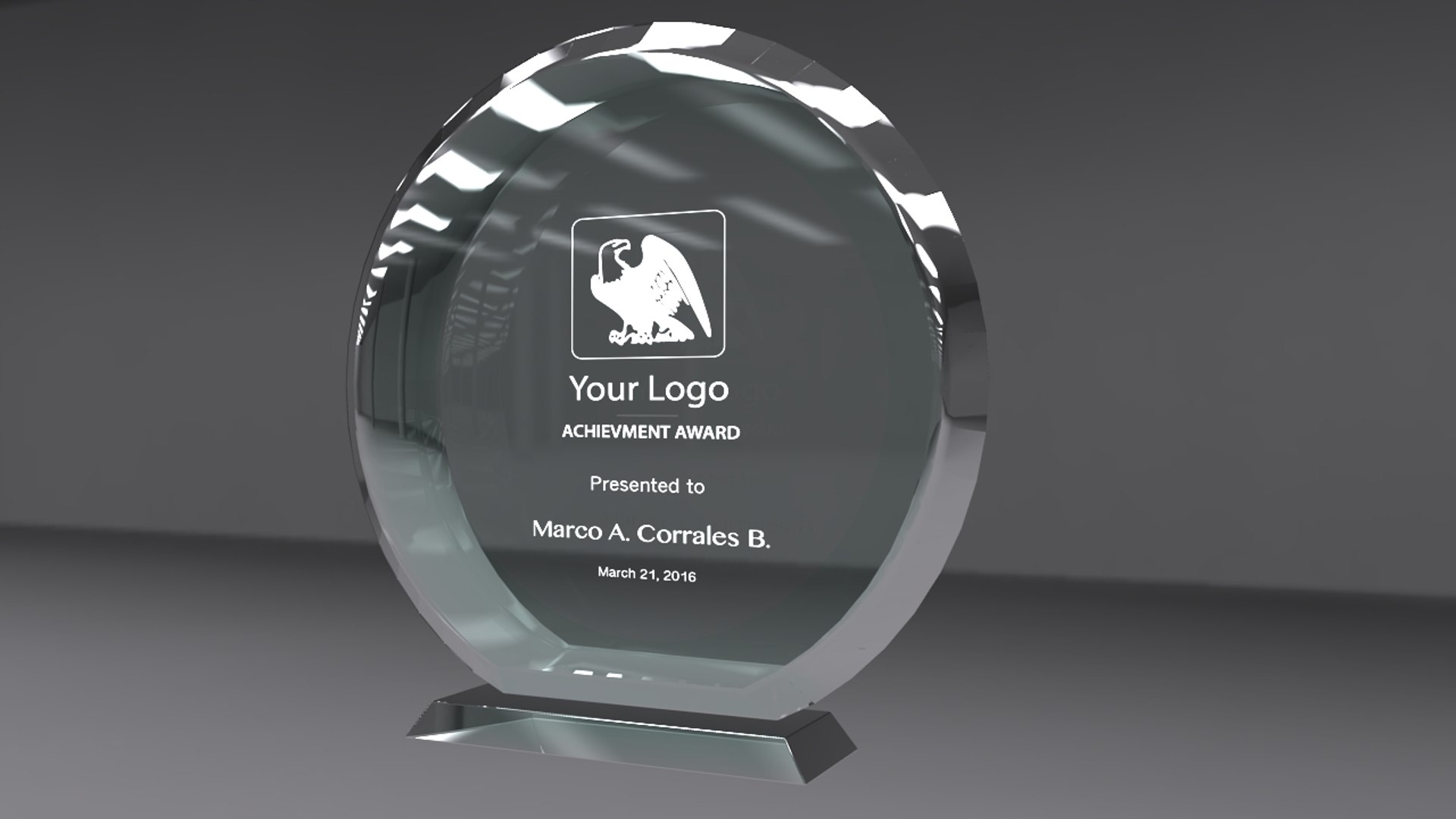 3d Model Award Glass