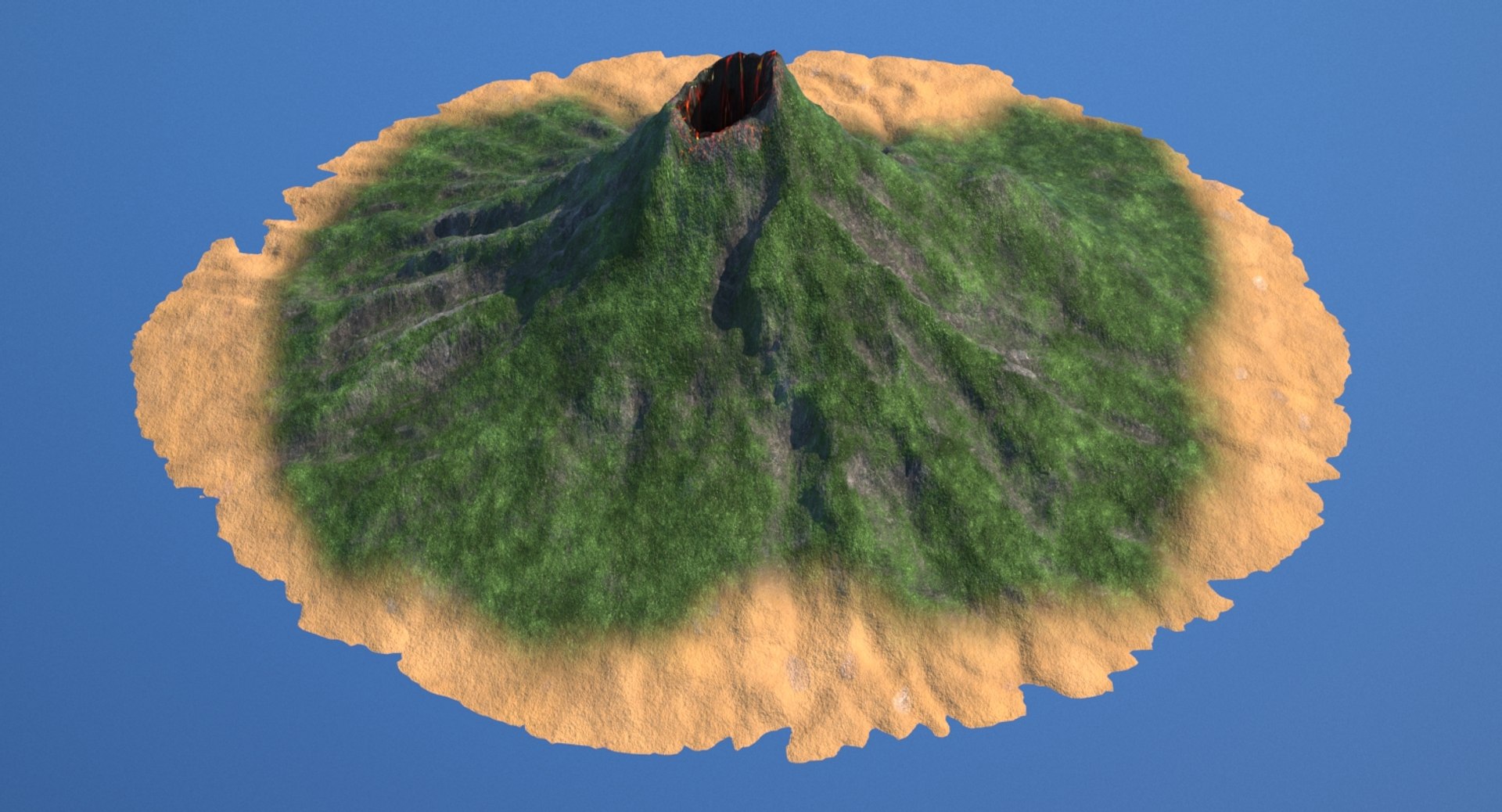 3D Volcano Island Model - TurboSquid 1271968