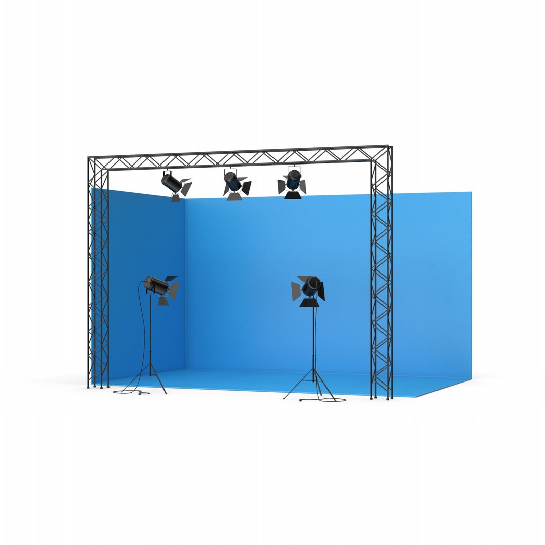 3D Blue Studio Set - TurboSquid 2288479