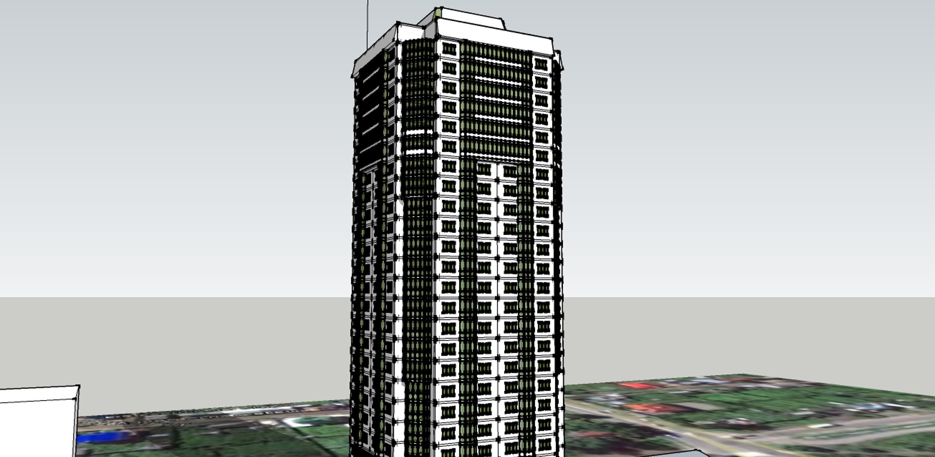3d Model Of High-rise Apartment Building