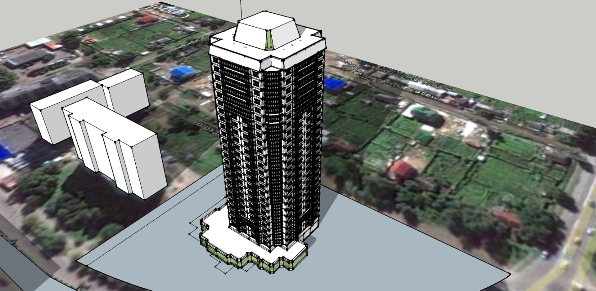 3d Model Of High-rise Apartment Building