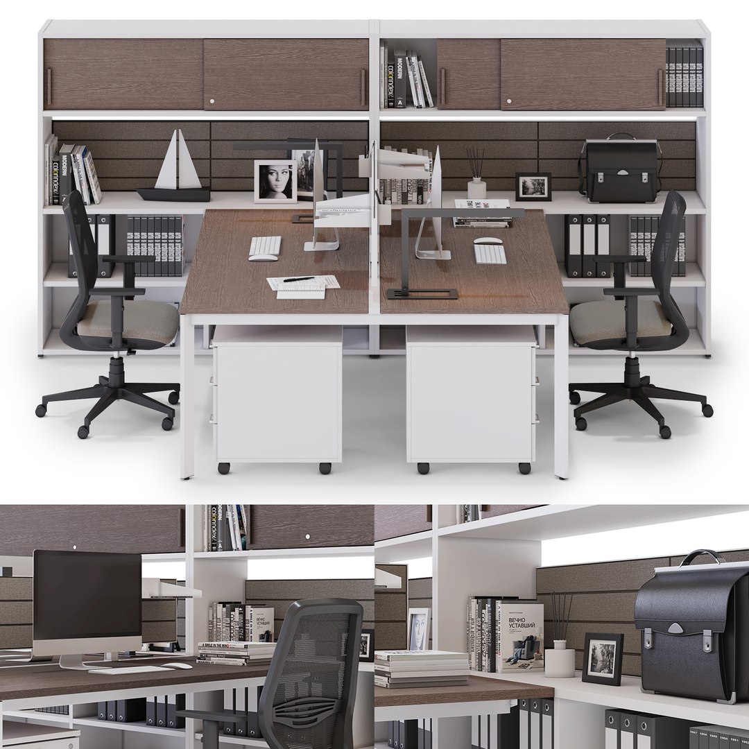 Office workspace las 3D model - TurboSquid 1444570