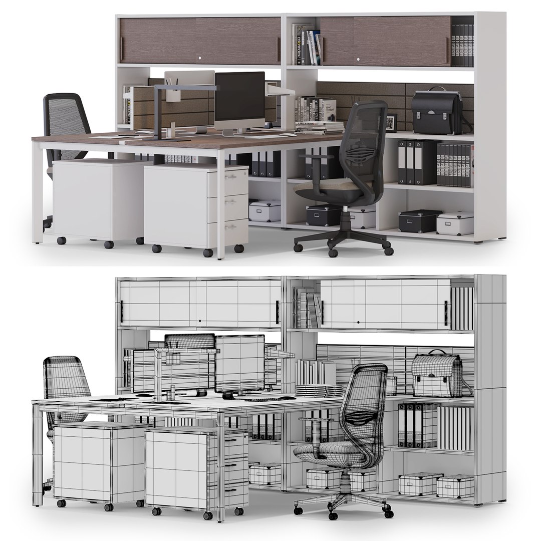Office workspace las 3D model - TurboSquid 1444570