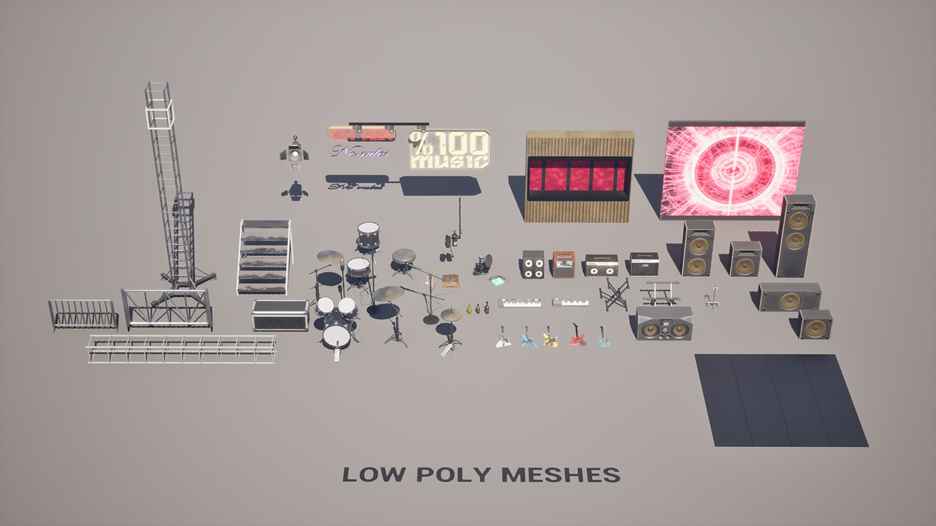 Musical Instruments VOL 1 Nanite And Low Poly 3D Model - TurboSquid 2308715