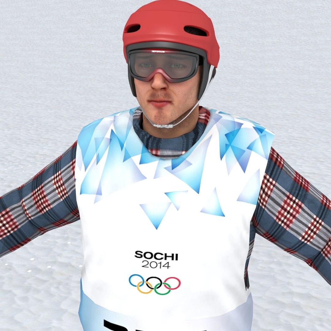 Snowboard Man 3d Model