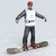 Snowboard Man 3d Model