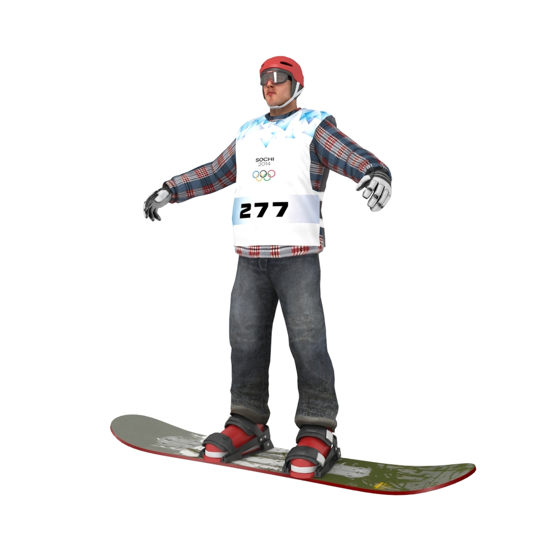 Snowboard Man 3d Model