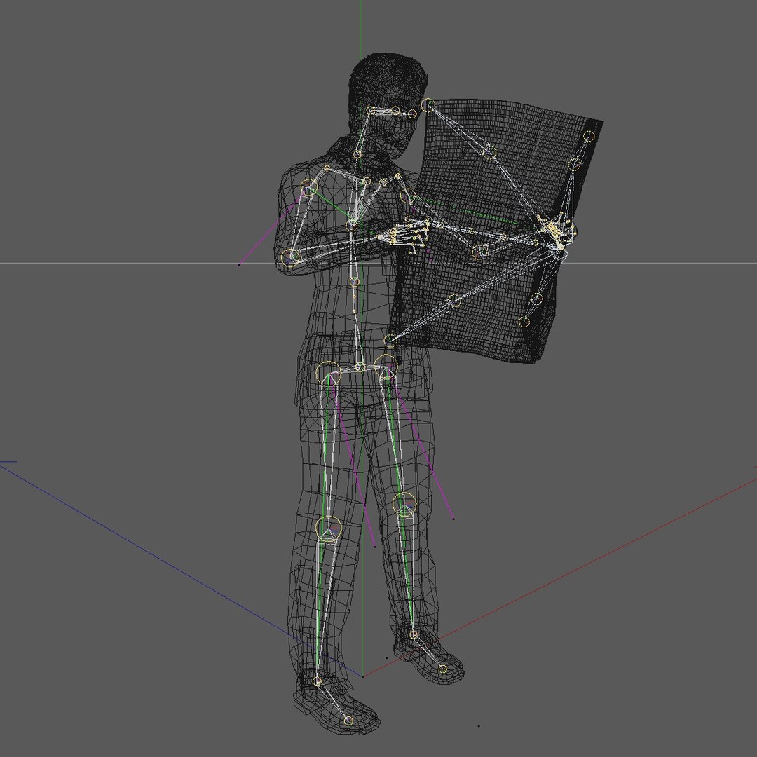 3d Model Business Man Standing Reading