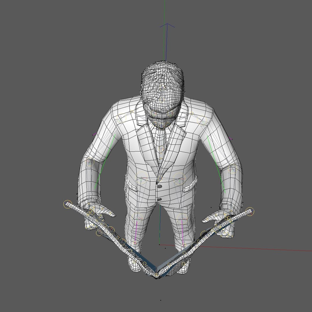 3d Model Business Man Standing Reading