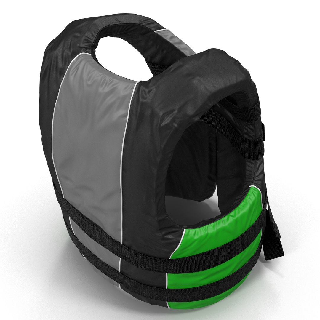 3d Life Vest Green Model