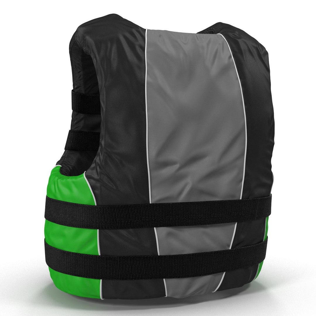 3d Life Vest Green Model