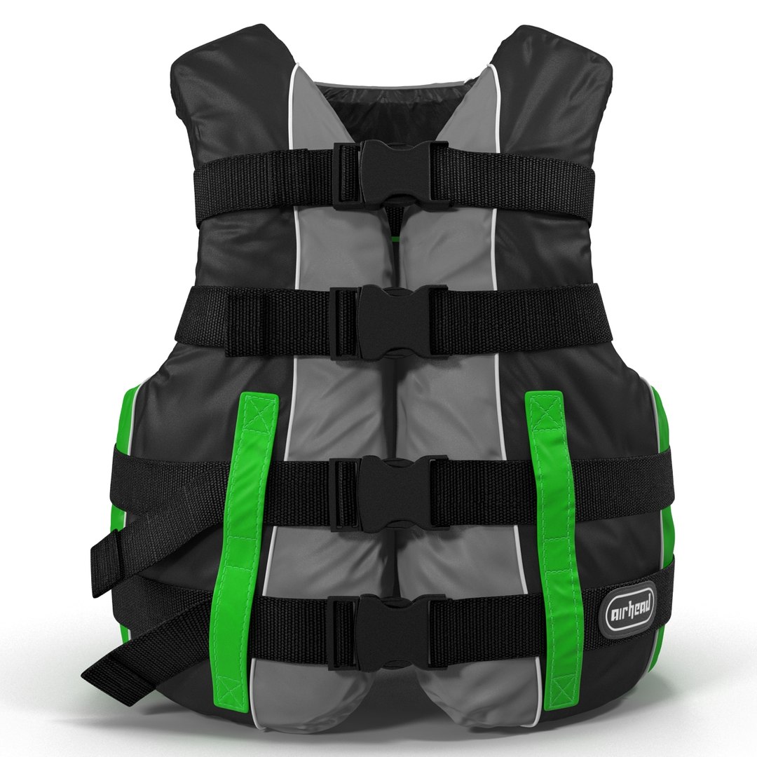 3d Life Vest Green Model