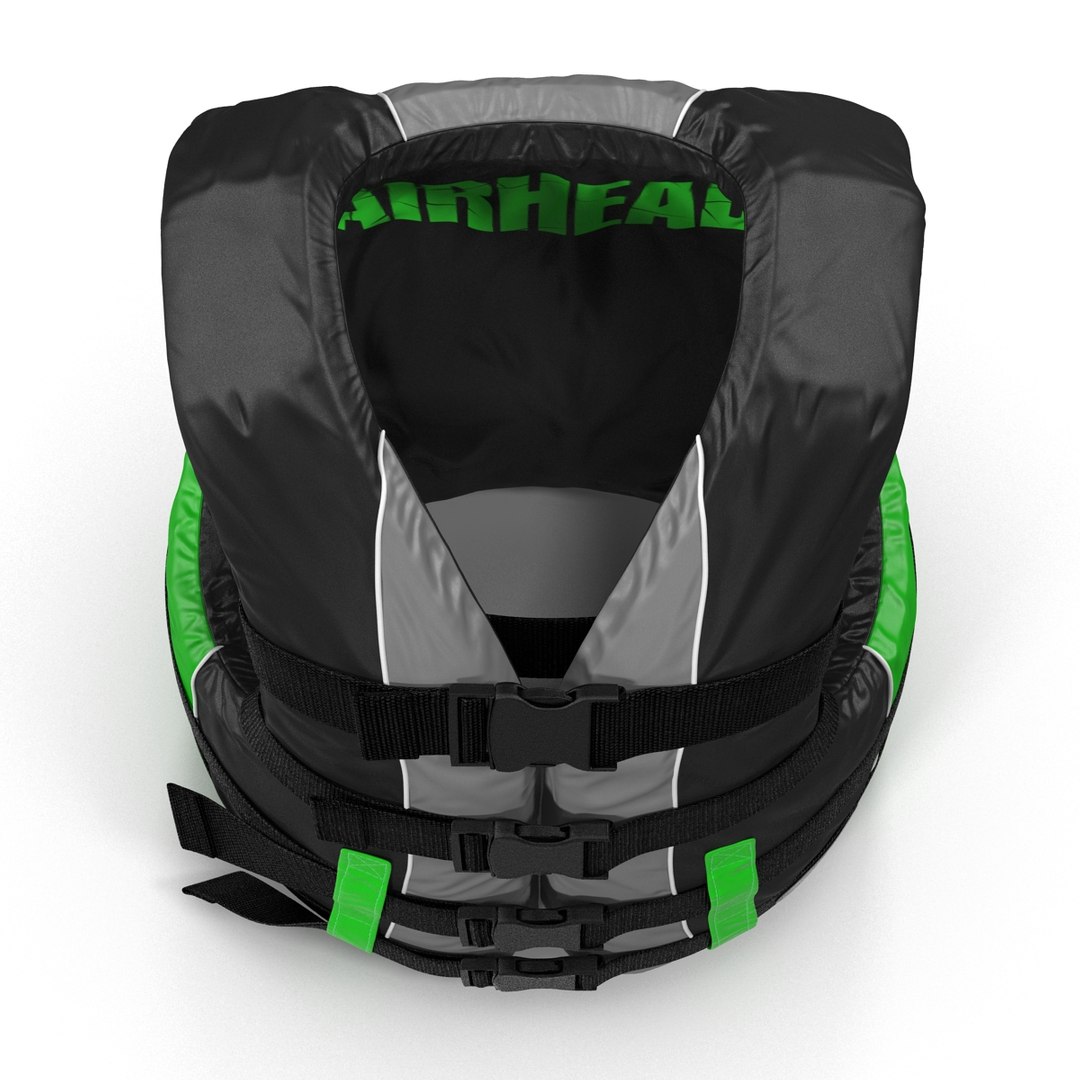 3d Life Vest Green Model