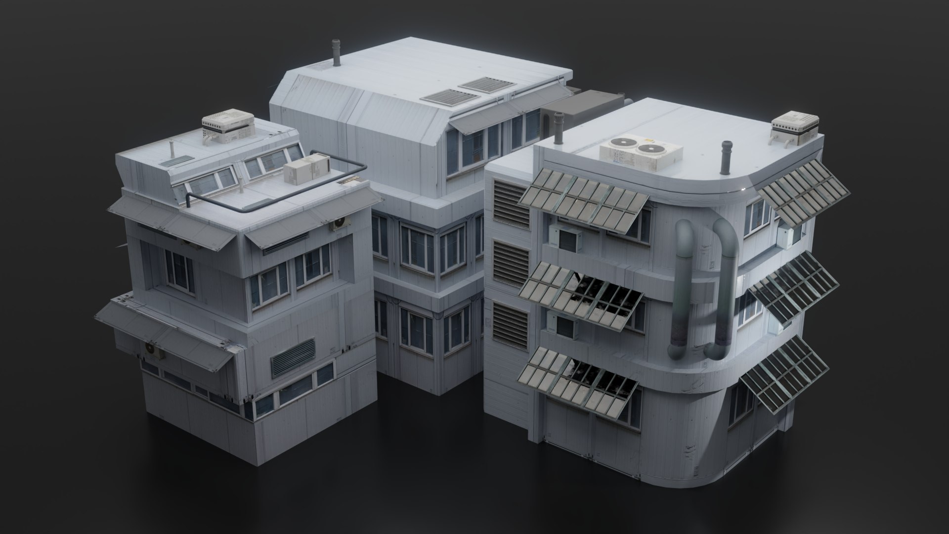 3D Sci-Fi Building Kitbash - TurboSquid 2049365