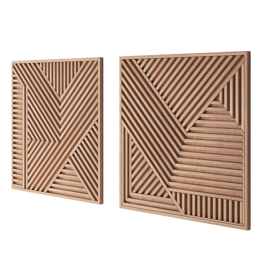 3D Decorative Panel Made Of Wooden Slats - TurboSquid 1988360