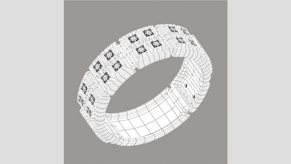 3D Quad Shapes Gold Ring - TurboSquid 1805464