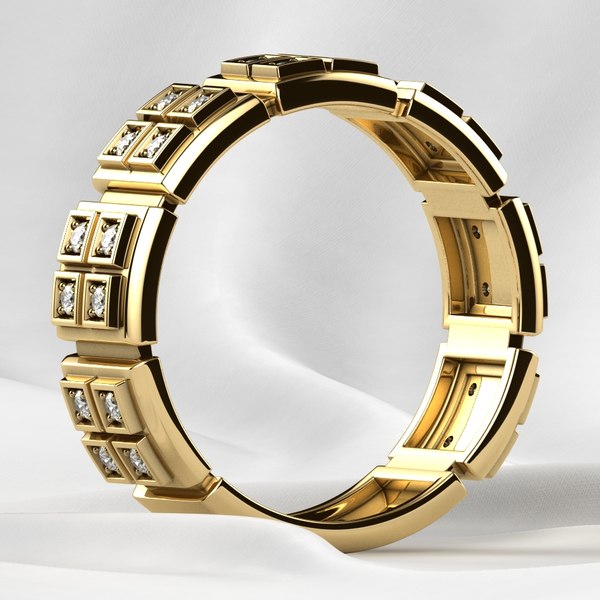 3D Quad Shapes Gold Ring - TurboSquid 1805464