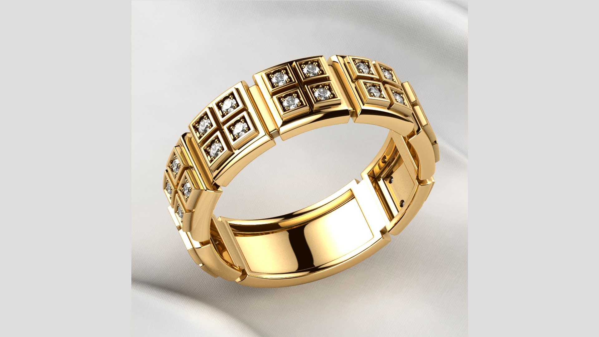 3D Quad Shapes Gold Ring - TurboSquid 1805464