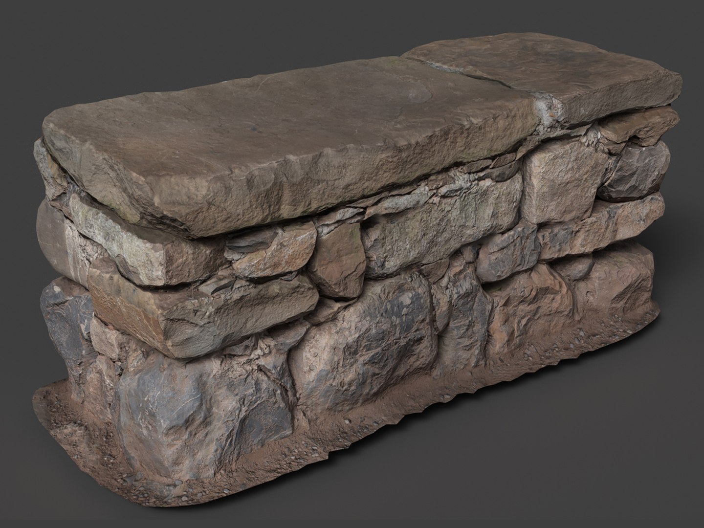 Ultra Realistic Stone Bench Scan Low-poly 3D Model 3D Model ...