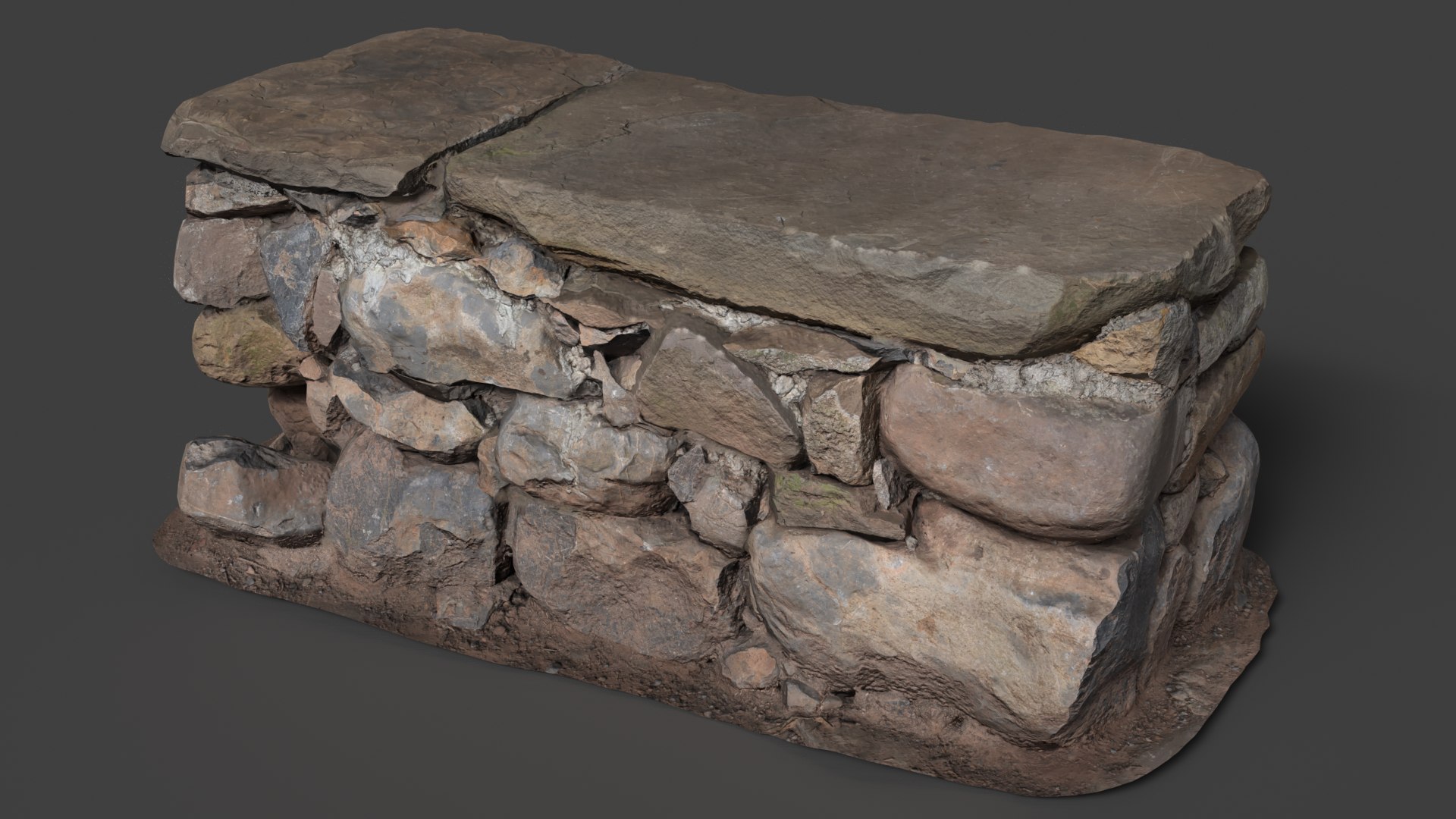 Ultra Realistic Stone Bench Scan Low-poly 3D Model 3D Model ...