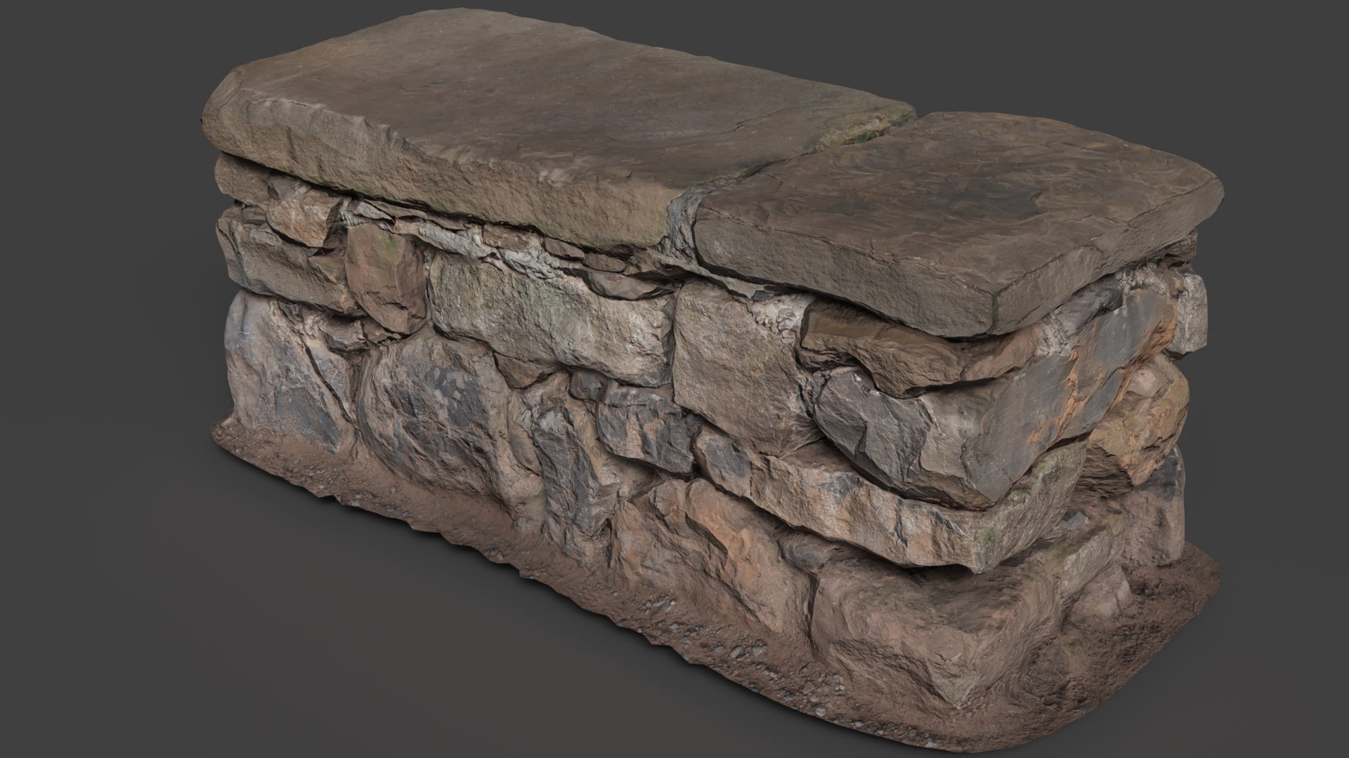 Ultra Realistic Stone Bench Scan Low-poly 3D Model 3D Model ...