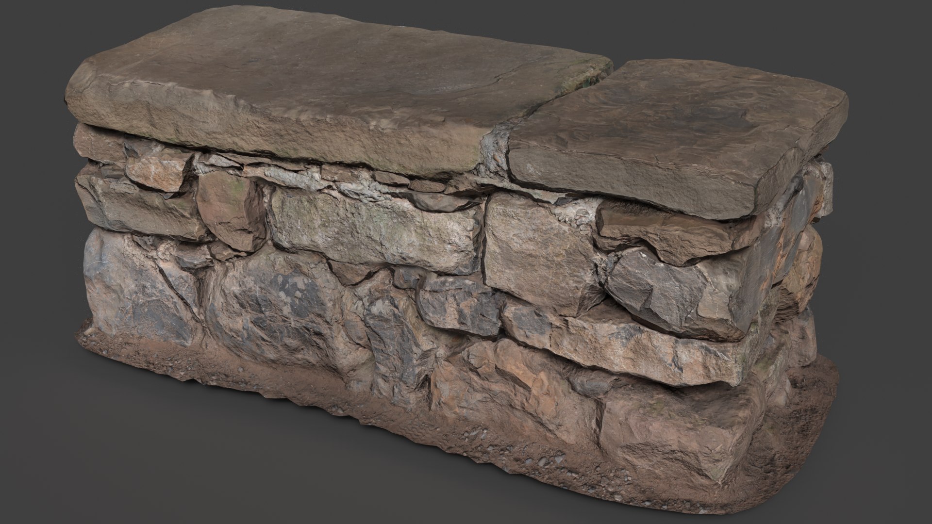 Ultra Realistic Stone Bench Scan Low-poly 3D Model 3D Model ...