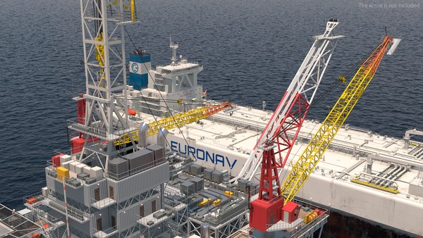 modelo 3d Plataforma petrolera offshore con buque cisterna TI Europe ...