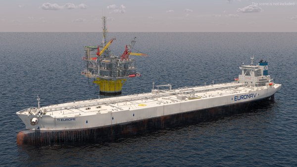 modelo 3d Plataforma petrolera offshore con buque cisterna TI Europe ...
