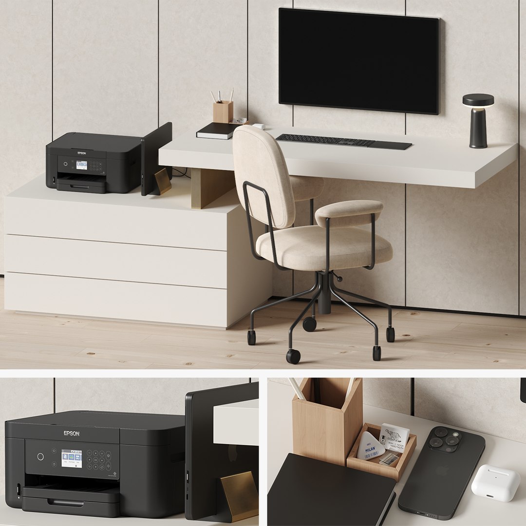 Office Workspace - 3 3D model - TurboSquid 2178190