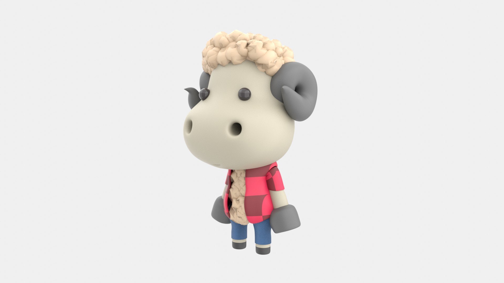 3D Model Cute Sheep 3D Illustration - TurboSquid 2238769
