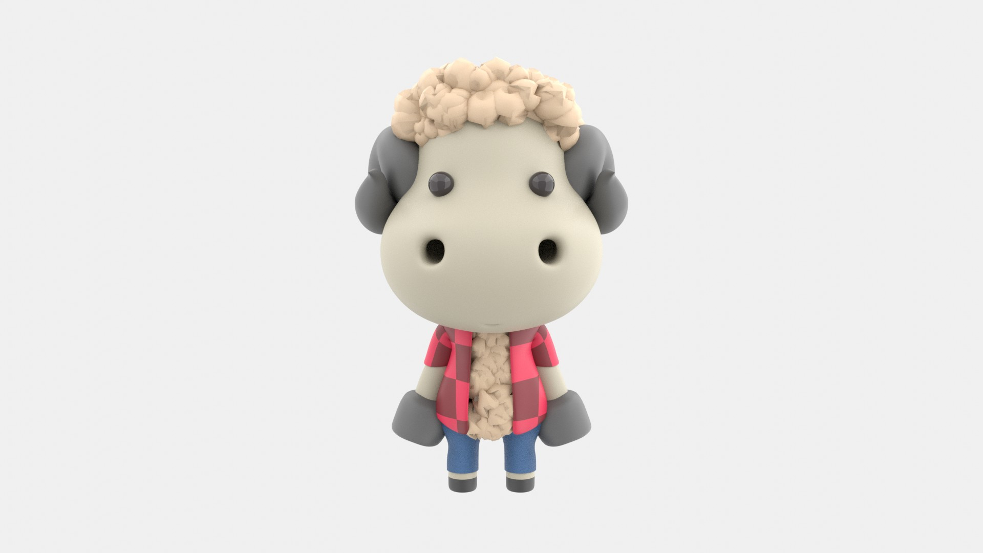 3D Model Cute Sheep 3D Illustration - TurboSquid 2238769