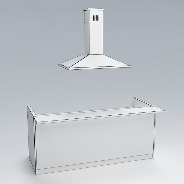3d kitchen counter model