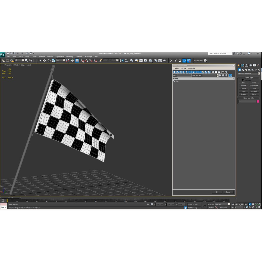 3d racing flag modeled model